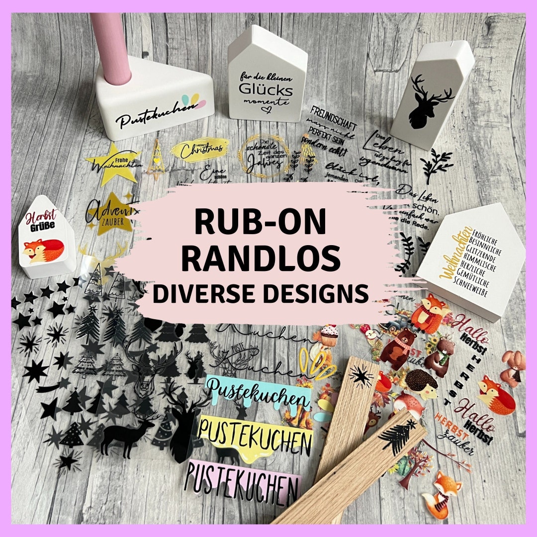 Rub-On I Rubon, RANDLOS, VERSCH.DESIGNS, diverse Folien zur Auswahl, A5 ...