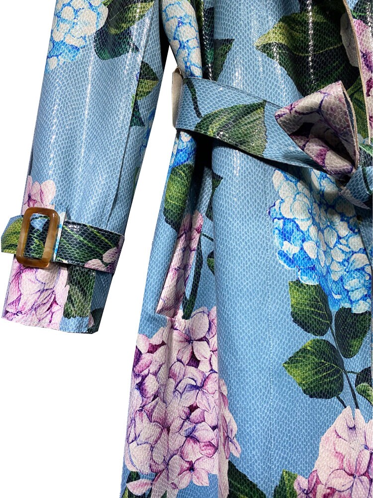 Italian Designer Hydrangea Print Handmade Overcoat - Etsy