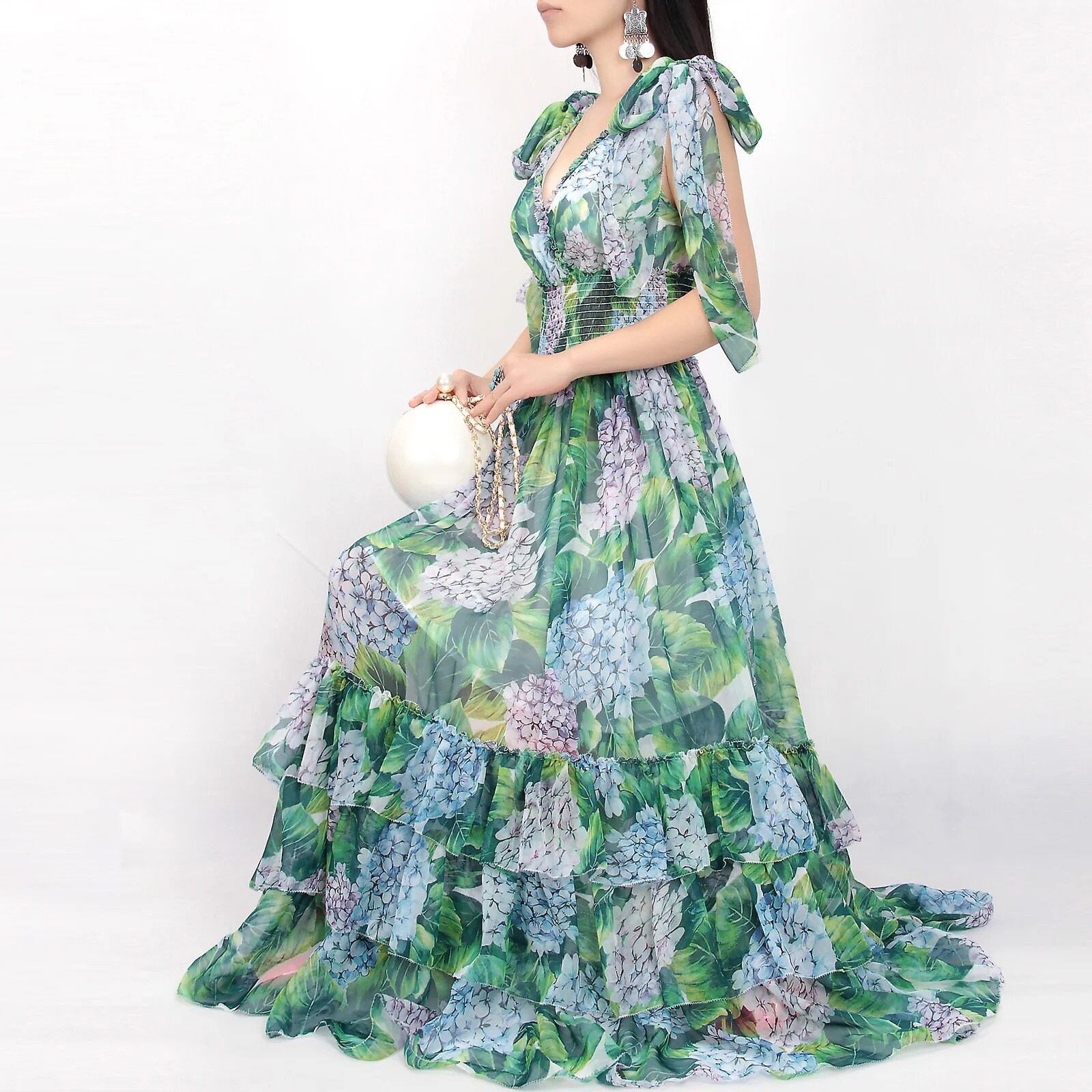 Handmade Italian Designer Hydrangea Print Sleeveless Dress - Etsy