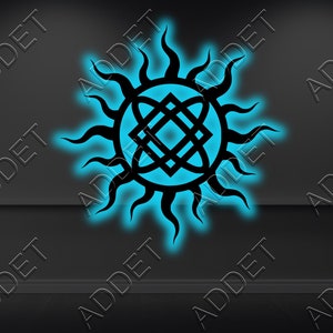 Sun and Symbol LED Wall Art, Modern Metal Sculpture With LED Light ...