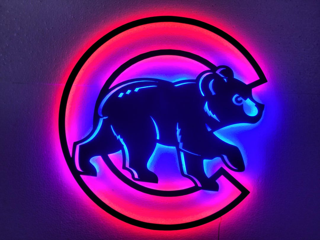Cubs LED Neon Sign – Glowing Bear Wall Decor for Game Rooms & Sports ...