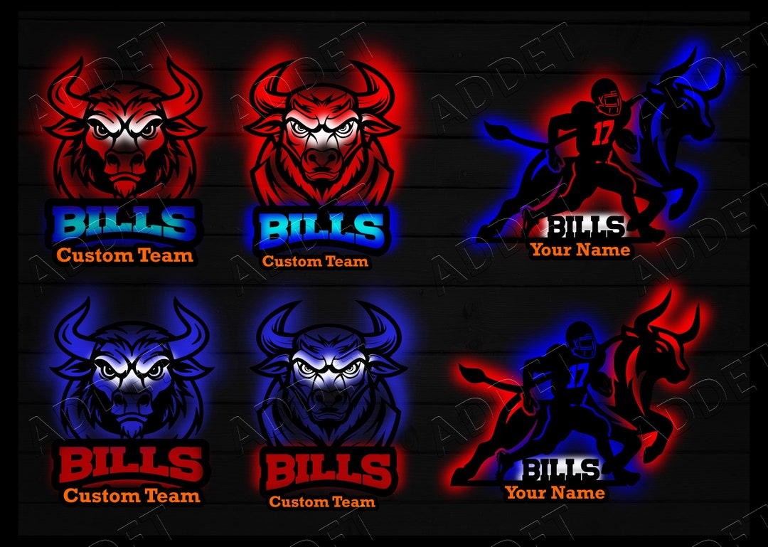 Bills LED Sign, Bright Illuminated Team Emblem, Ideal Decor for Game ...