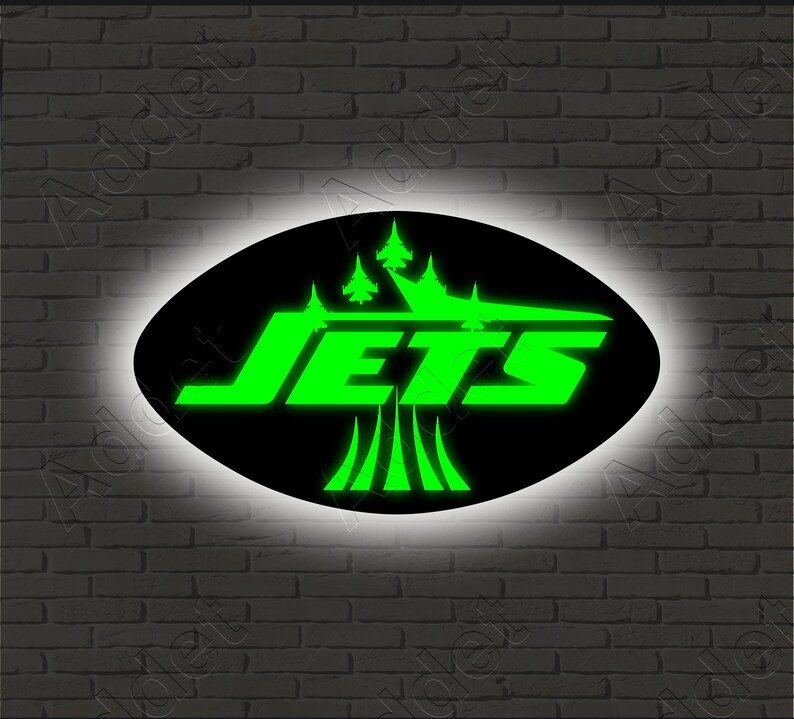 LED Metal New York Jets Sign, Illuminated Wall Art Decor, Ideal for Man ...