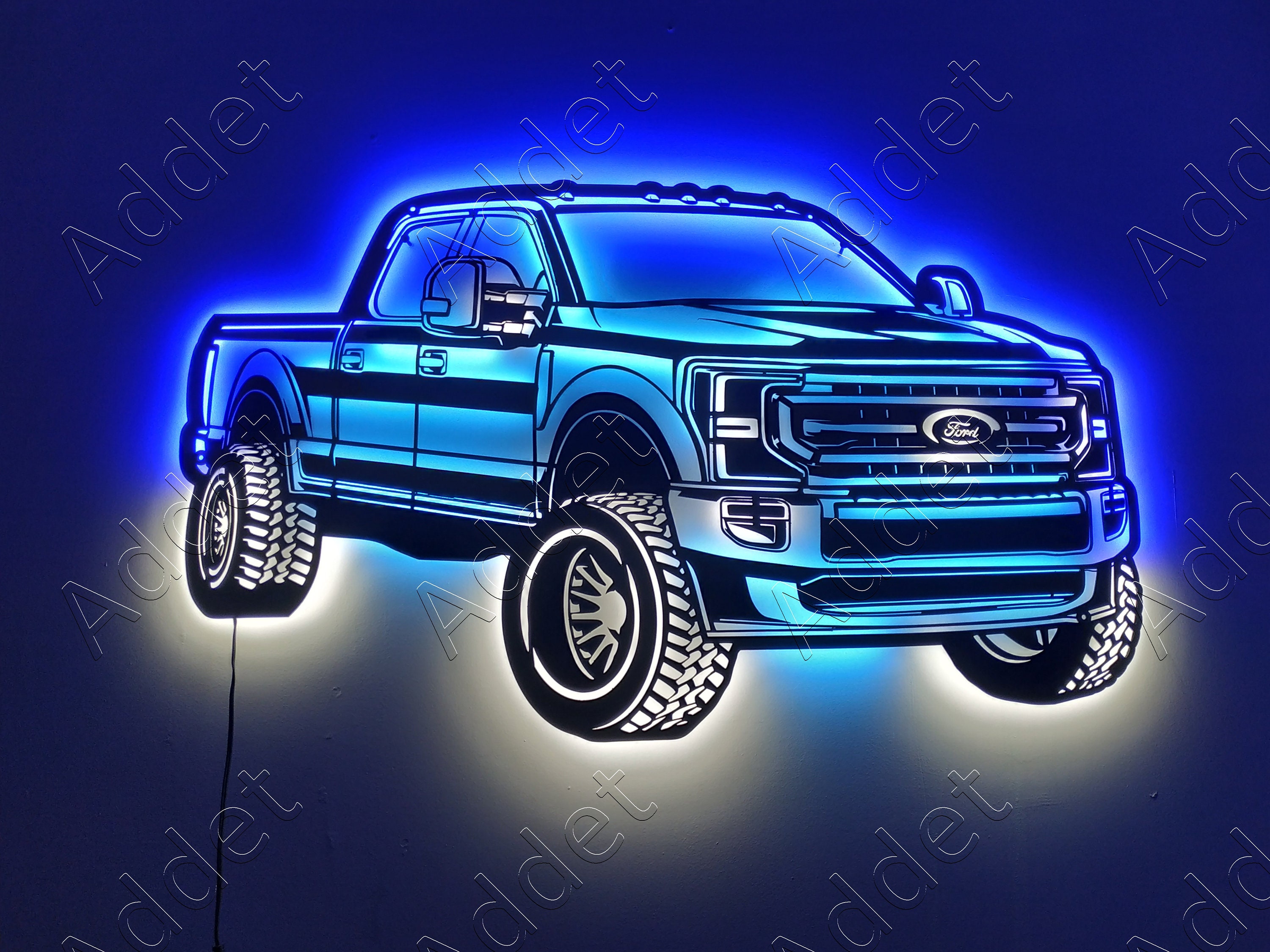 Ford, Metal Sign, Silhouette Metal Wall Art, F350, Ford F 350 Raptor ...