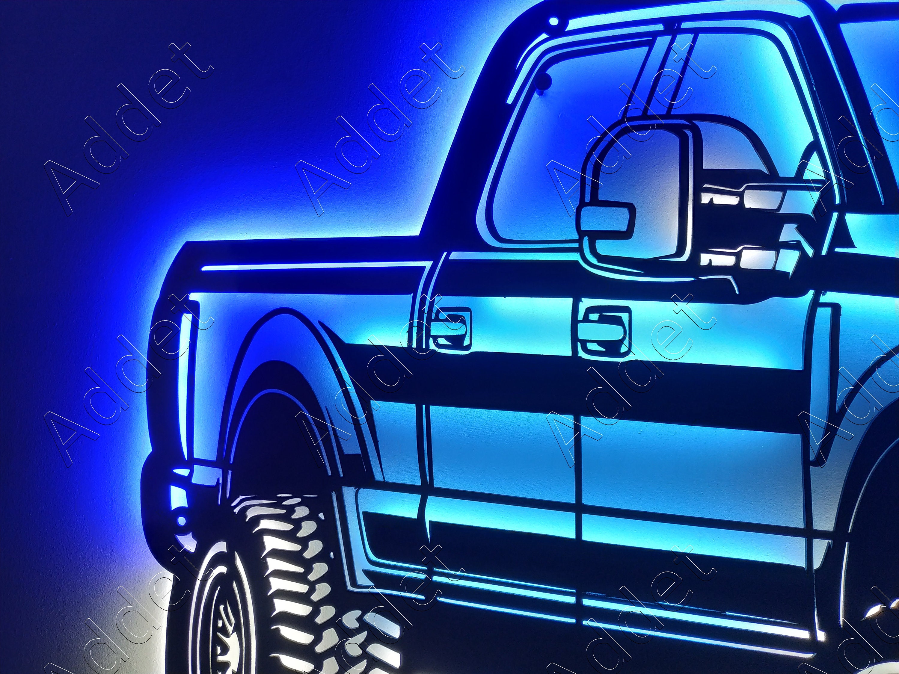 Ford, Metal Sign, Silhouette Metal Wall Art, F350, Ford F 350 Raptor ...