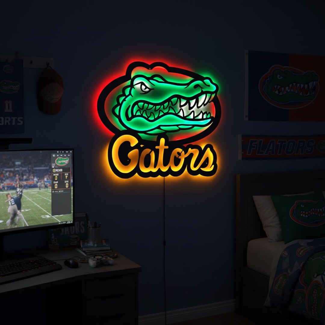 Florida Gators LED Wall Art - University of Florida Team Logo Man Cave ...