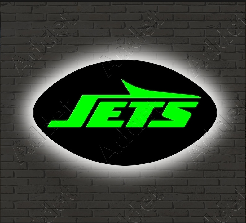 LED Metal New York Jets Sign, Illuminated Wall Art Decor, Ideal for Man ...