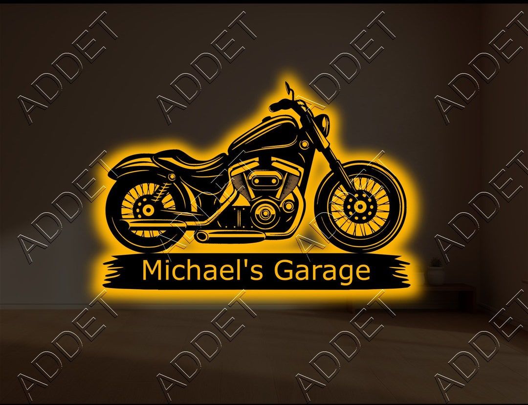Custom Motorcycles LED Metal Wall Art, LED Home Decor and Gifts, Custom ...