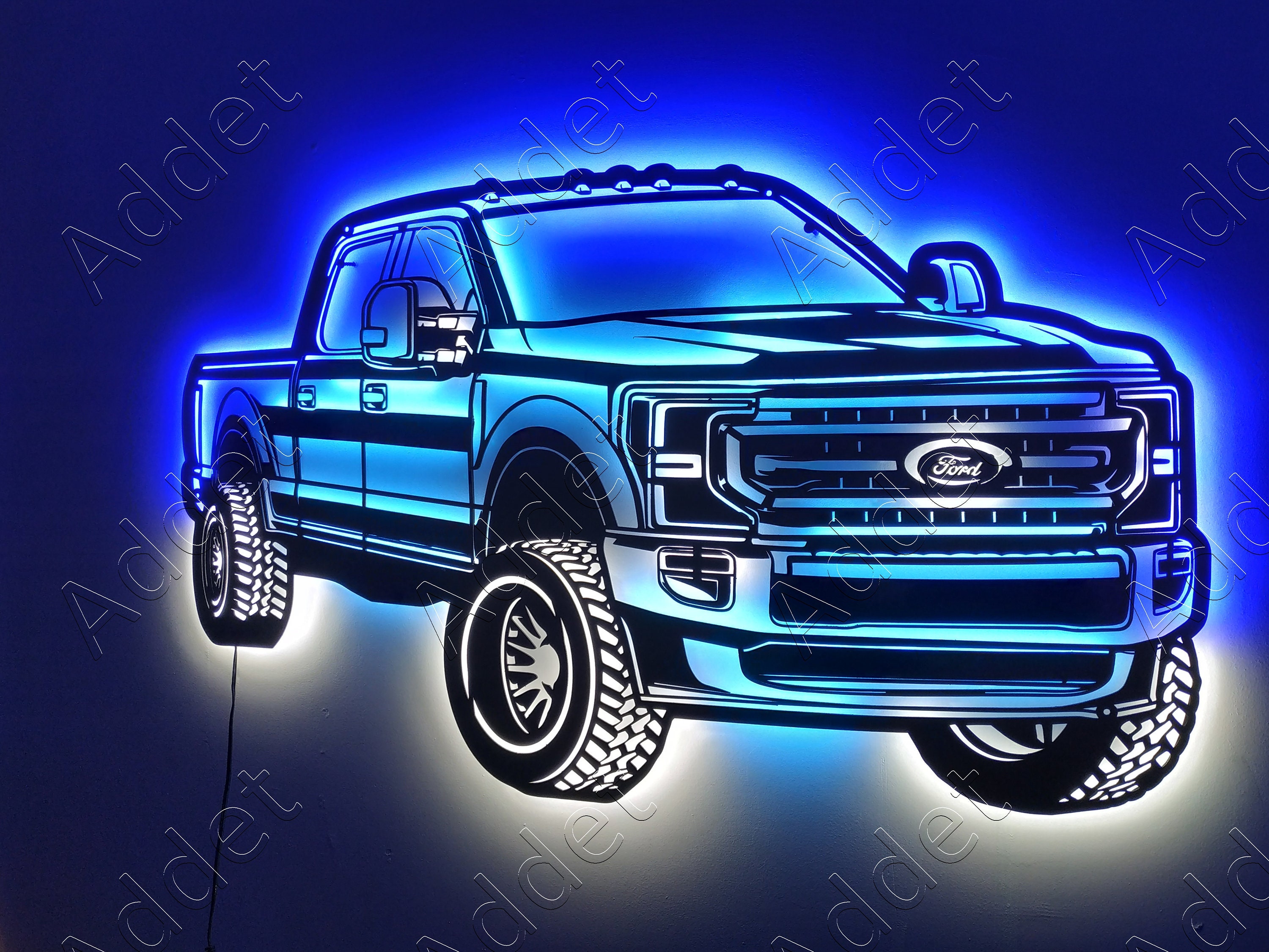 Ford, Metal Sign, Silhouette Metal Wall Art, F350, Ford F 350 Raptor ...
