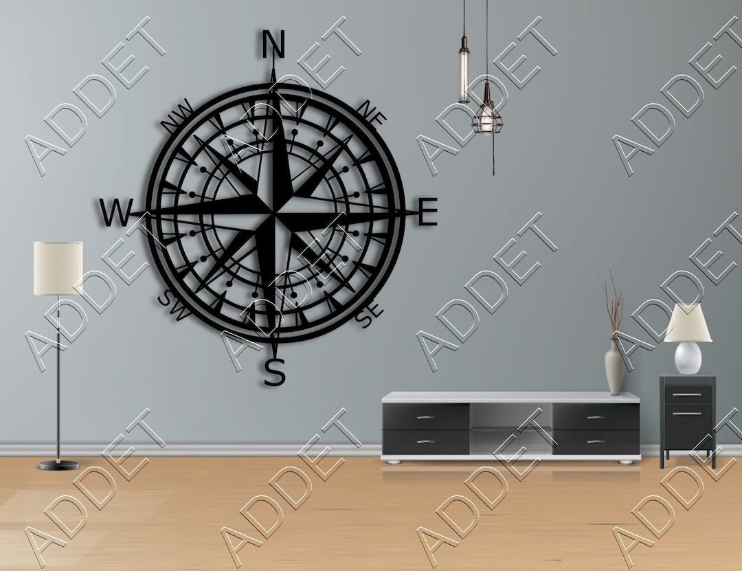Compass LED Metal Wall Art, Decorative Compass Design, Perfect for ...