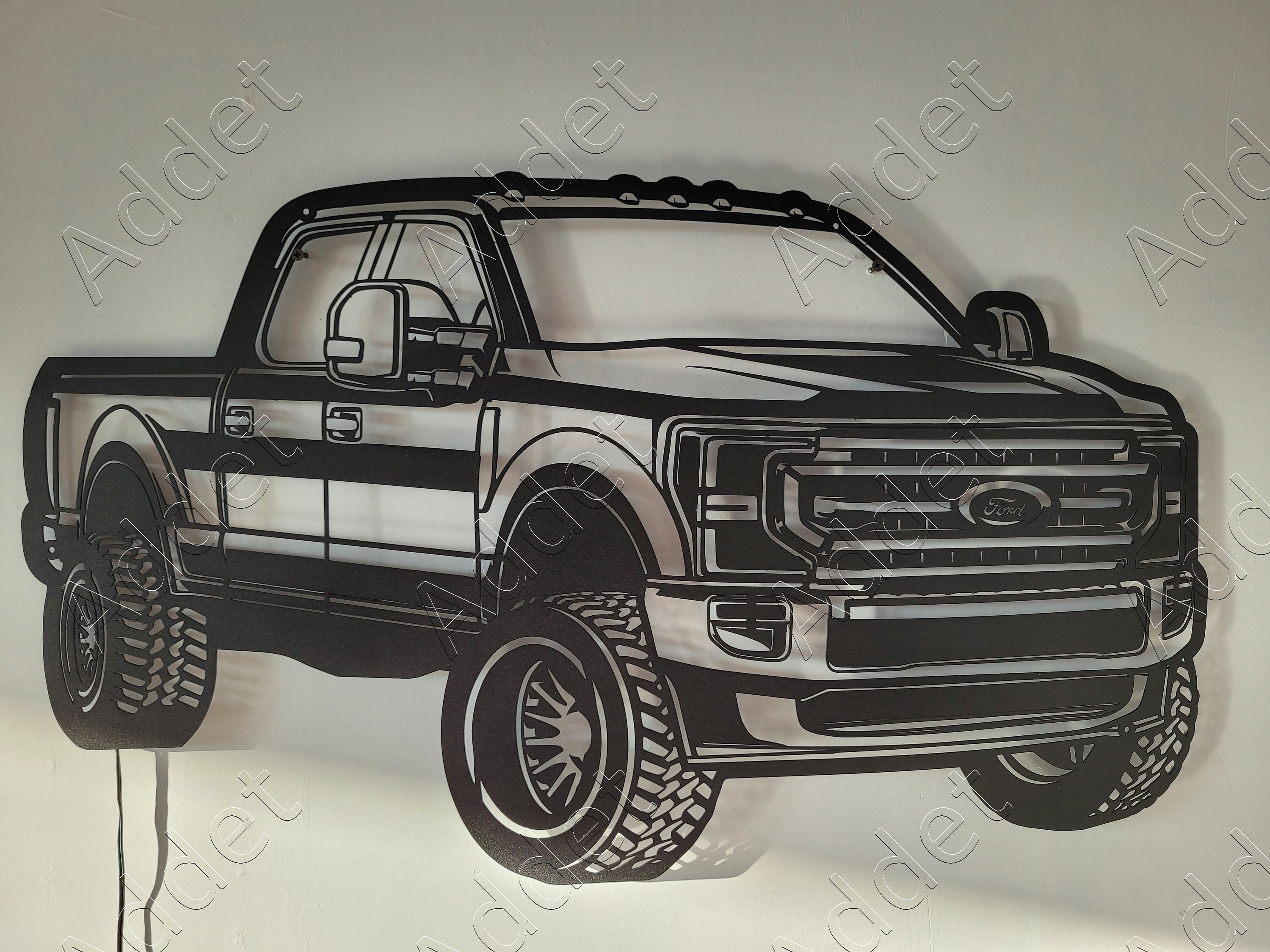 Ford, Metal Sign, Silhouette Metal Wall Art, F350, Ford F 350 Raptor ...