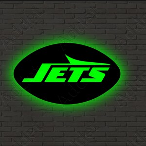 LED Metal New York Jets Sign, Illuminated Wall Art Decor, Ideal for Man ...