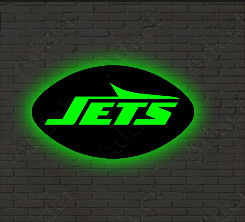 LED Metal New York Jets Sign, Illuminated Wall Art Decor, Ideal for Man ...