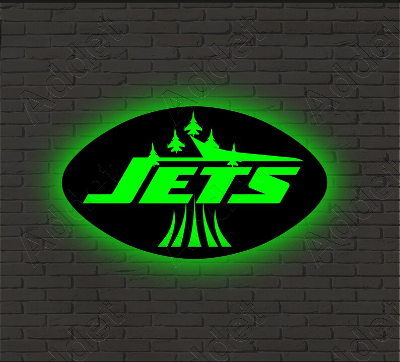LED Metal New York Jets Sign, Illuminated Wall Art Decor, Ideal for Man ...
