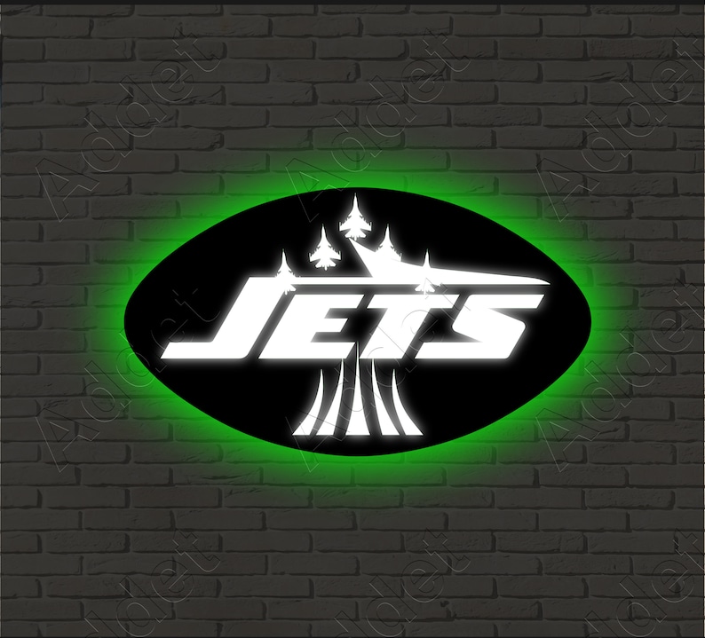 LED Metal New York Jets Sign, Illuminated Wall Art Decor, Ideal for Man ...