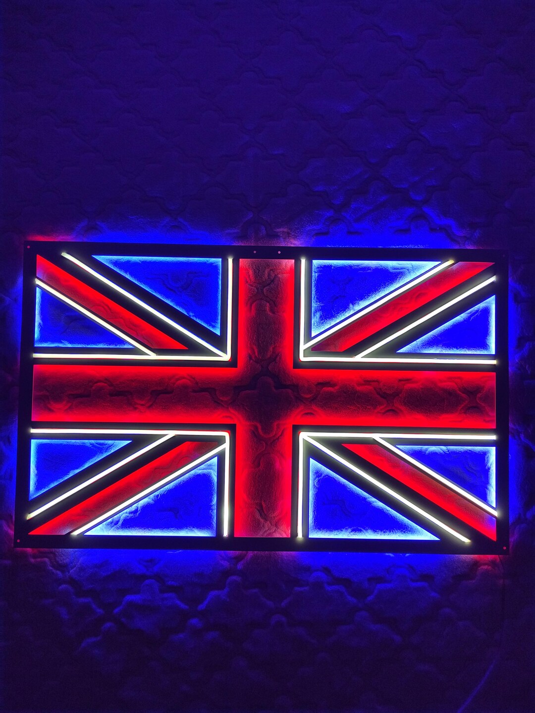 UK Flag LED Metal Wall Art – Glowing Union Jack Sign for British Decor ...