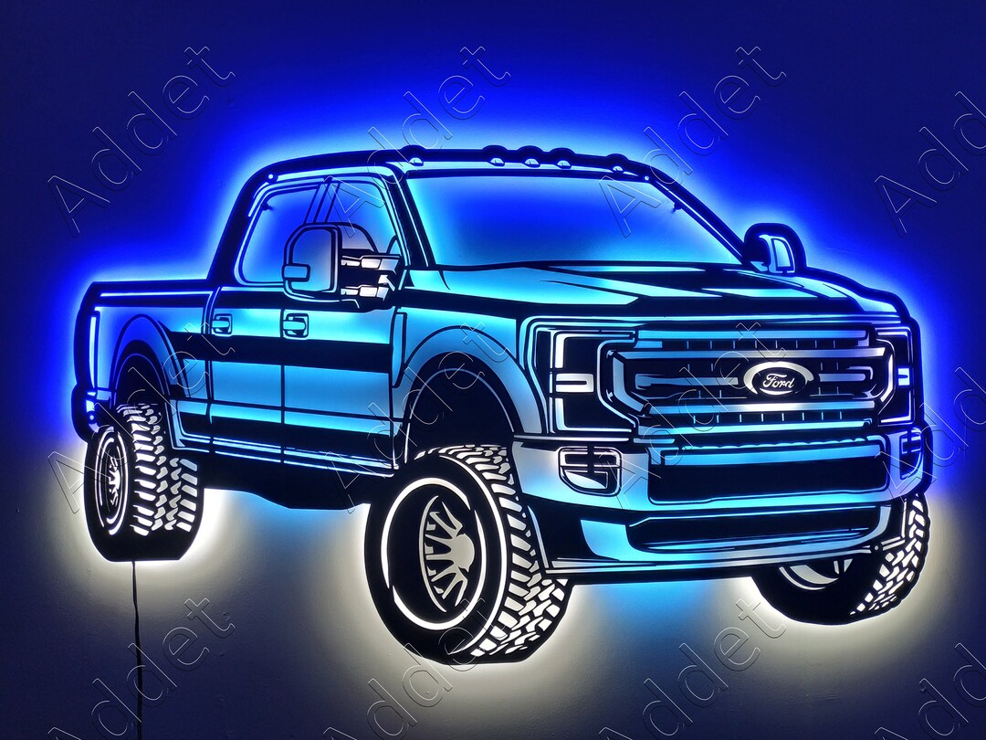 Ford, Metal Sign, Silhouette Metal Wall Art, F350, Ford F 350 Raptor ...