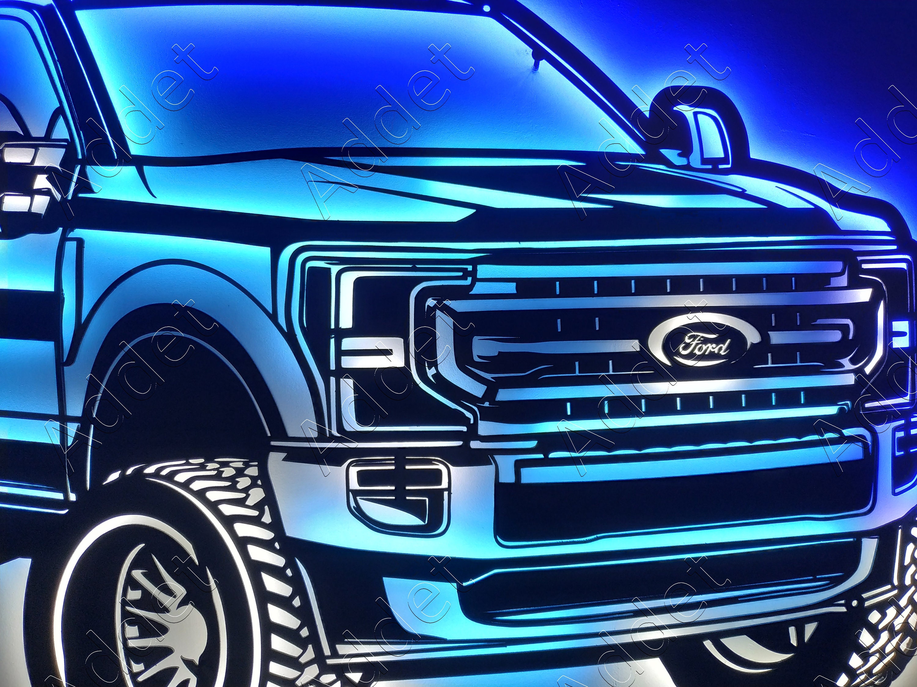 Ford, Metal Sign, Silhouette Metal Wall Art, F350, Ford F 350 Raptor ...
