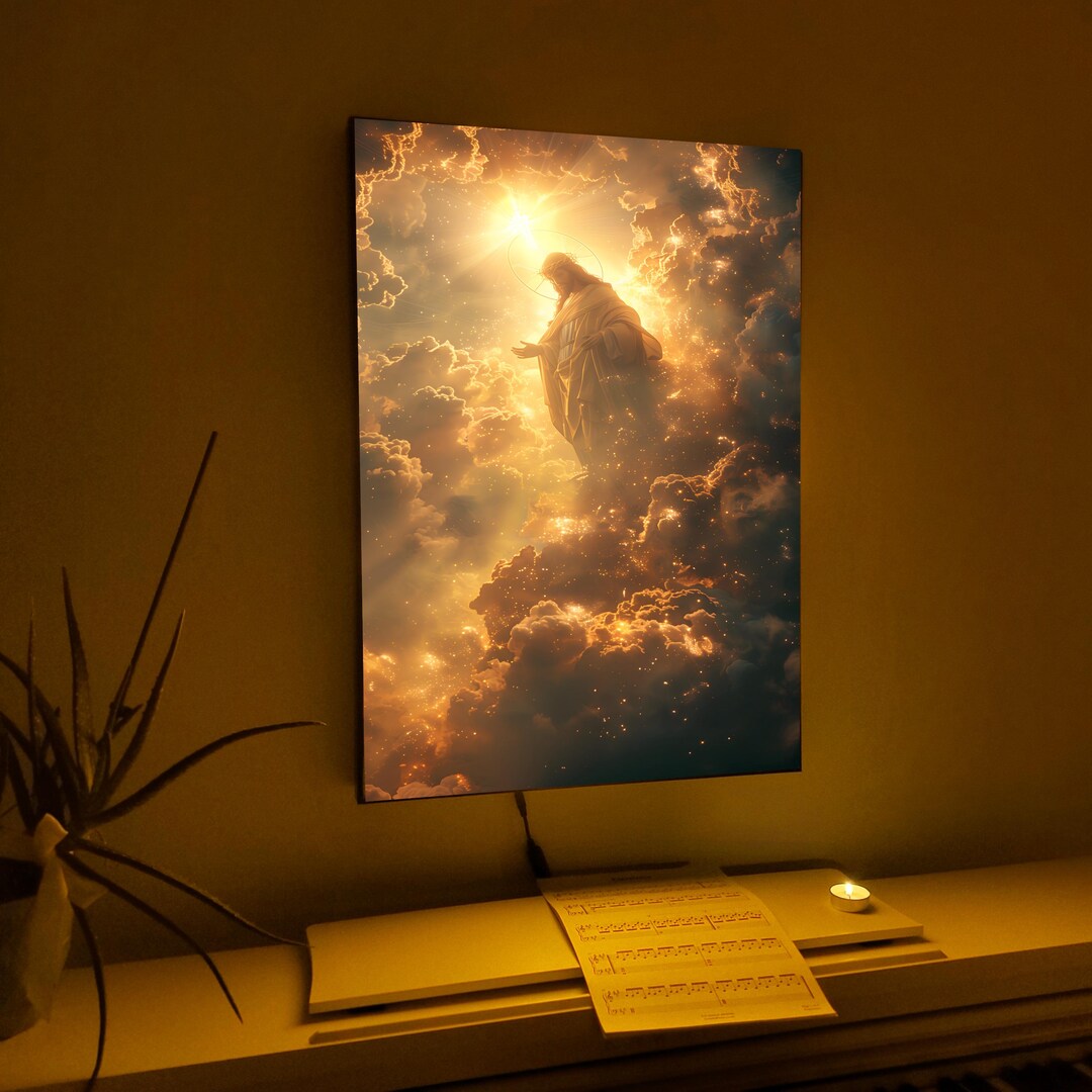Jesus Lightbox Art, Stunning Cross Illumination for Lent, Faith ...