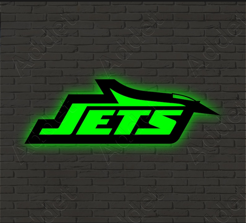 LED Metal New York Jets Sign, Illuminated Wall Art Decor, Ideal for Man ...
