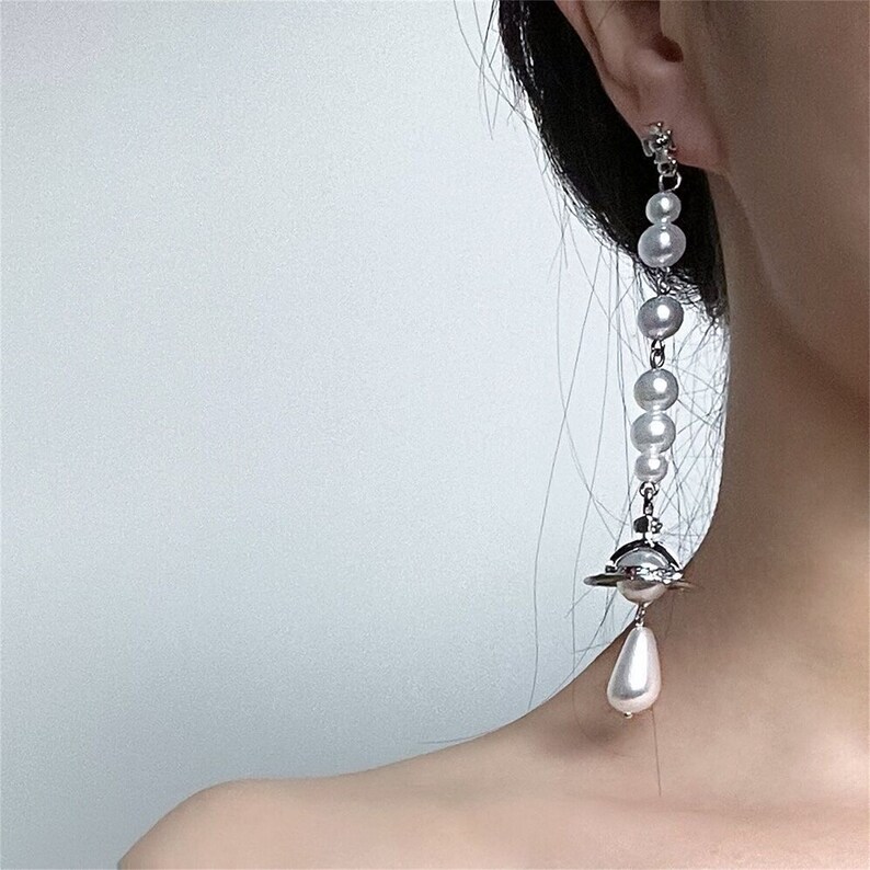 Boucle d'oreille Pearl Saturn Vivienne Westwood Drop - Etsy France