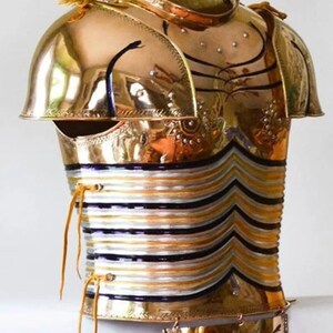 18GA Steel & Brass Coated Medieval Agamemnon Cuirass Armor - Etsy