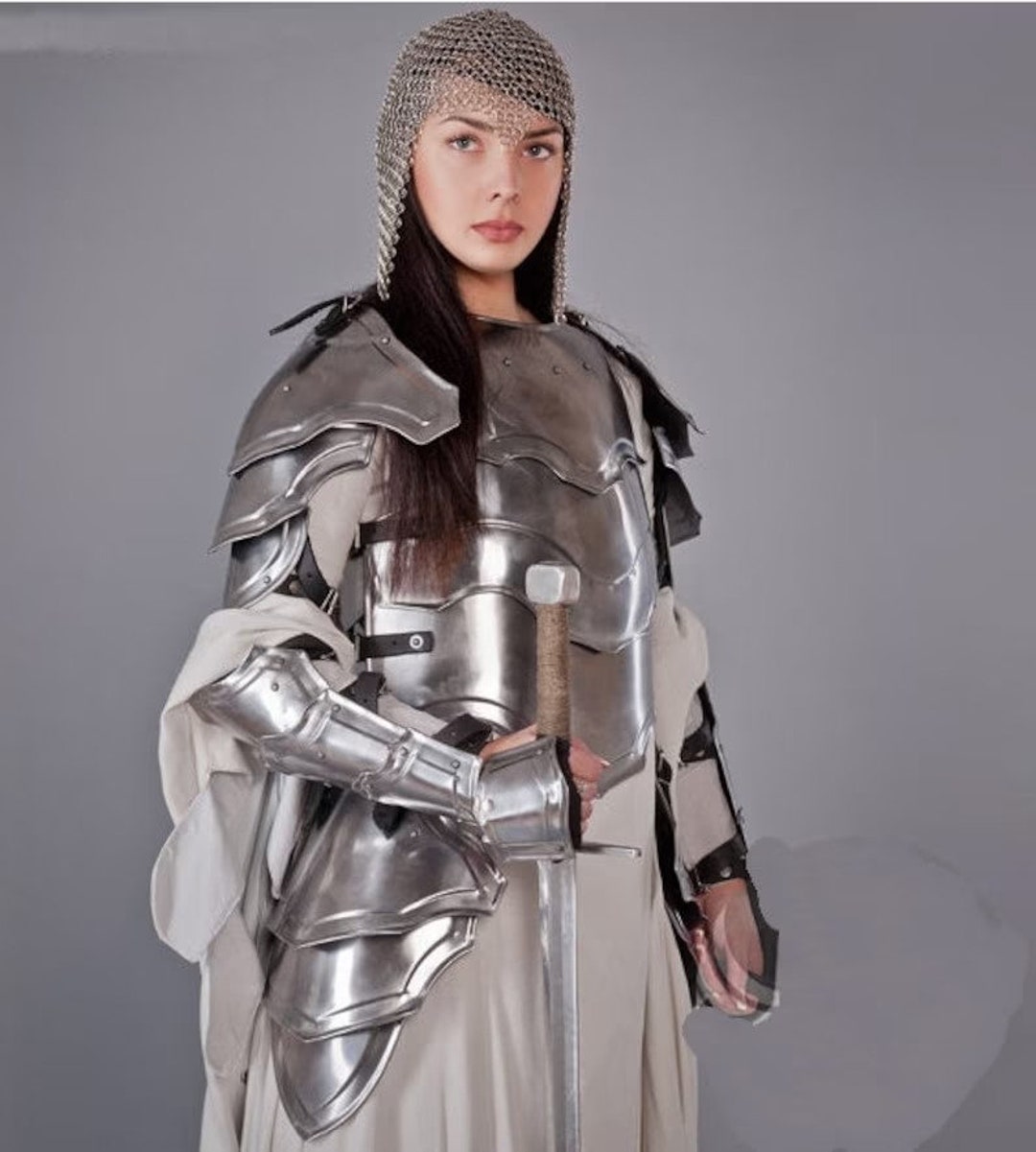 STEEL 18 GAUGE , Medieval Women Body Armor, Female Knight Suit, Queen ...