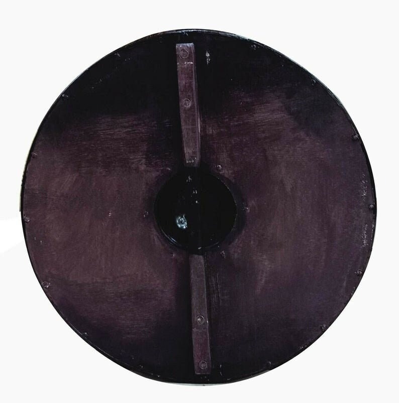Wooden Medieval Viking Paited Shield, Knights Battle Ready Round Shield ...
