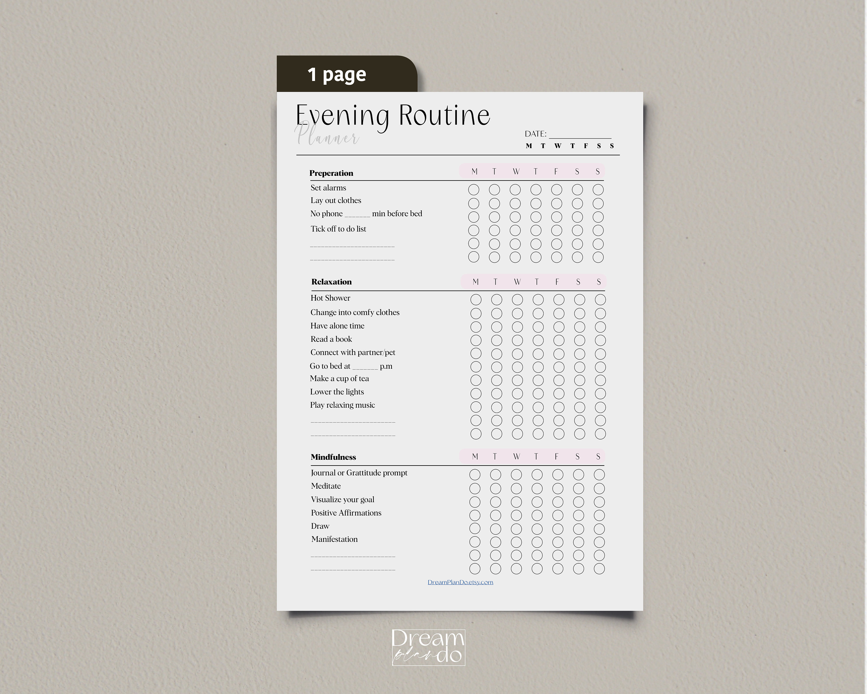 Daily Morning and Evening Routine Planner, Minimal PDF Fillable ...