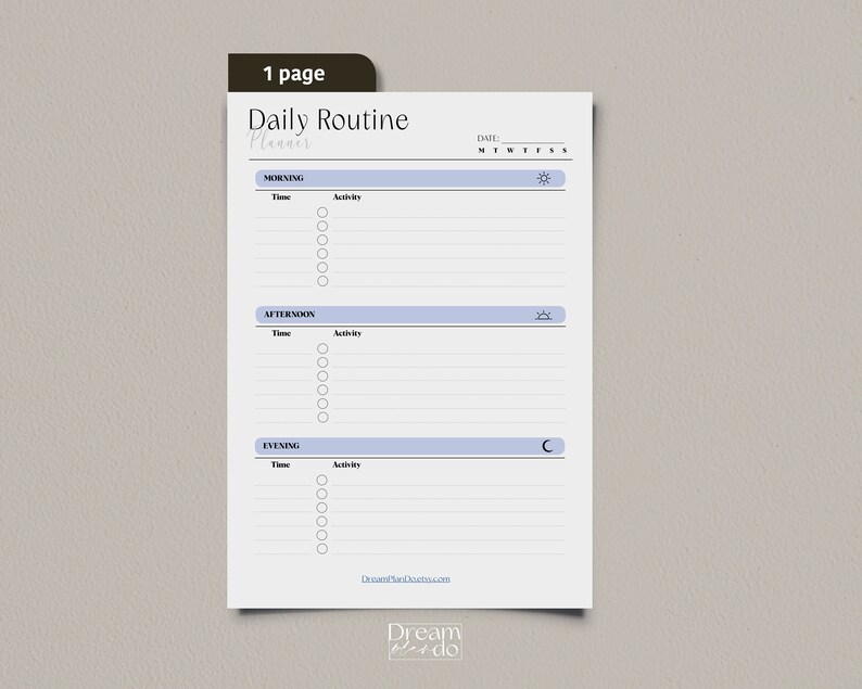 Daily Morning and Evening Routine Planner, Minimal PDF Fillable ...