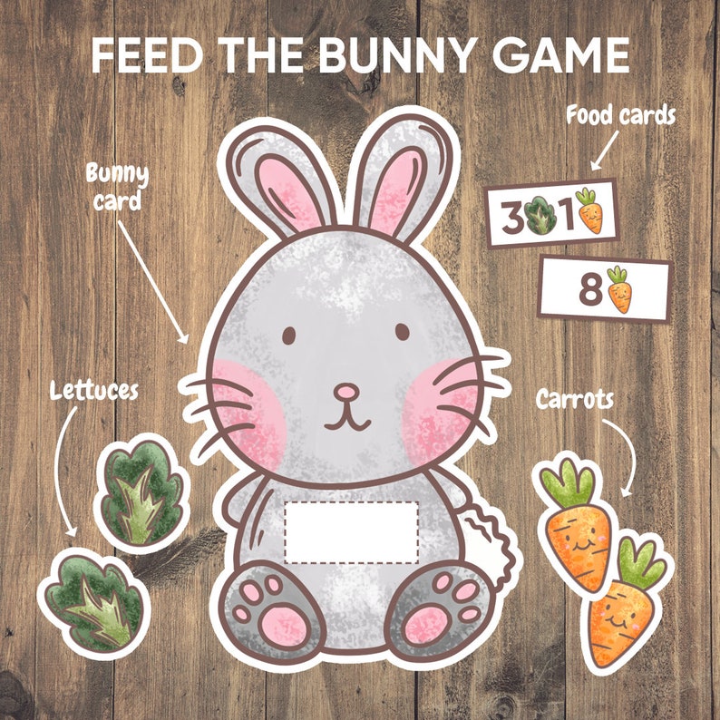 Feed the Bunny Number Matching, Preschool Toddler Activity, Printable ...