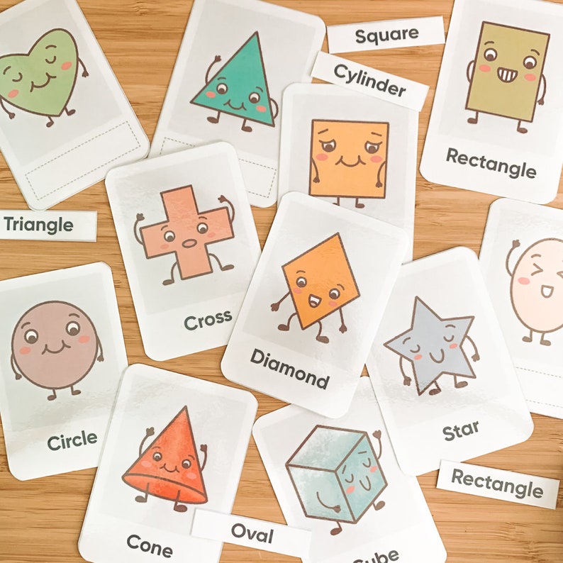 Shapes Flashcards Preschool Toddler Activities Printable - Etsy