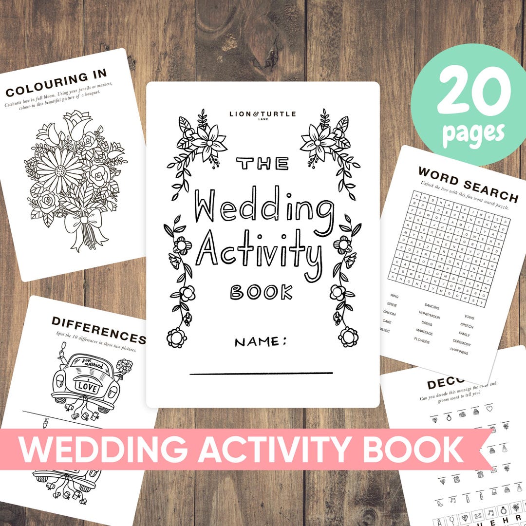 Wedding Activity Book, Printable Booklet - Etsy