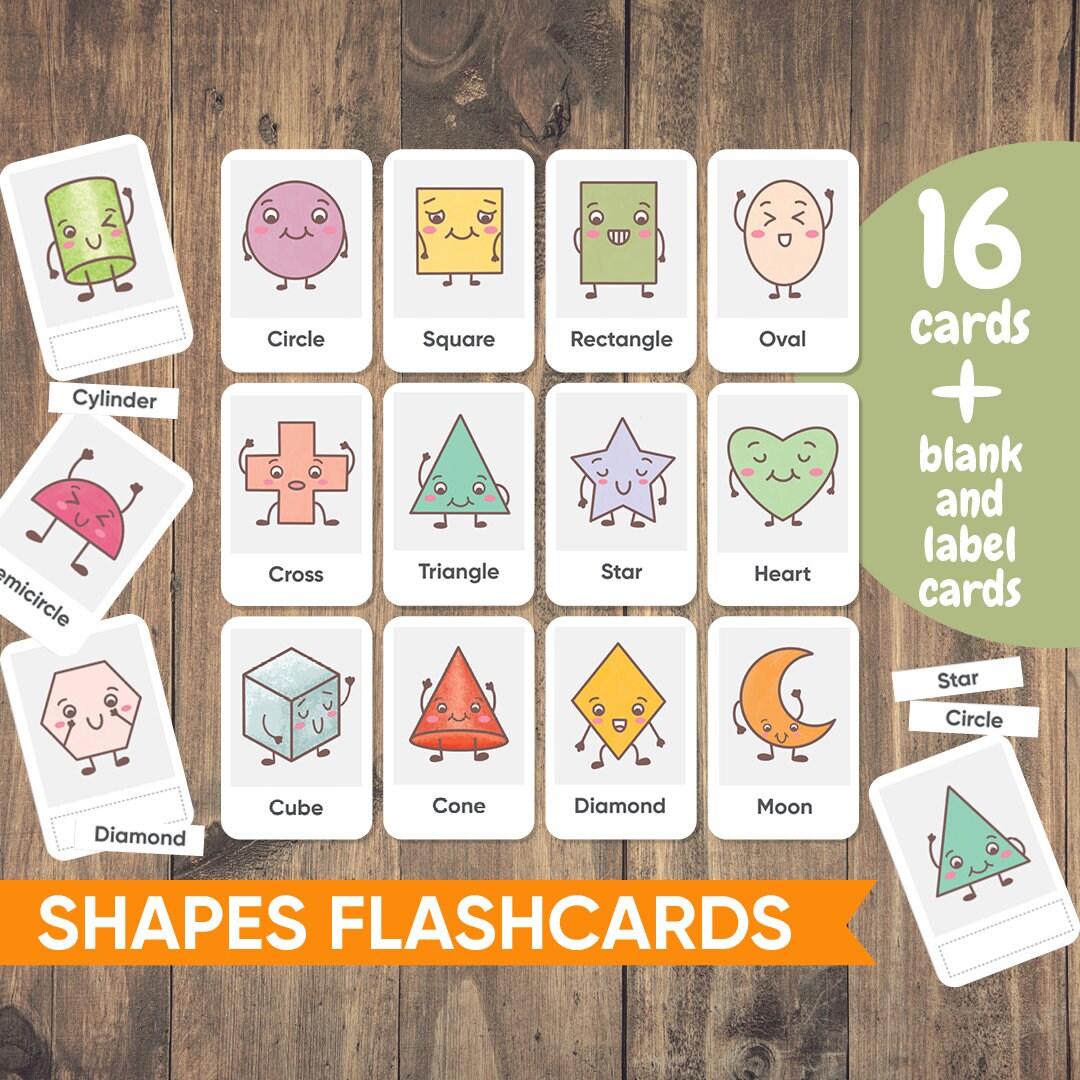 Shapes Flashcards, Preschool Toddler Activities, Printable Homeschool ...