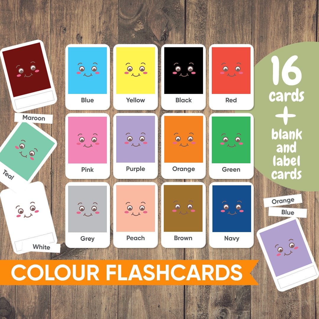 Colour Flashcards, Preschool Toddler Activity, Printable Homeschool ...