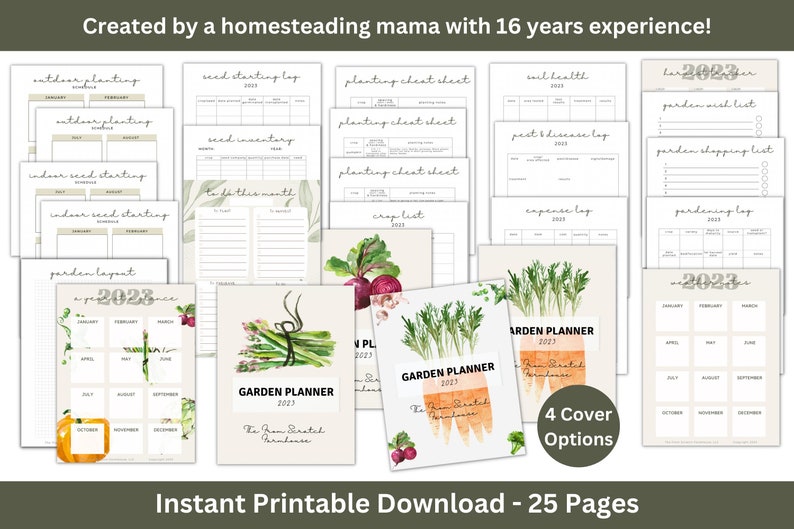 Printable 2023 Garden Planner Seed Starting Tracker Harvest Tracker ...