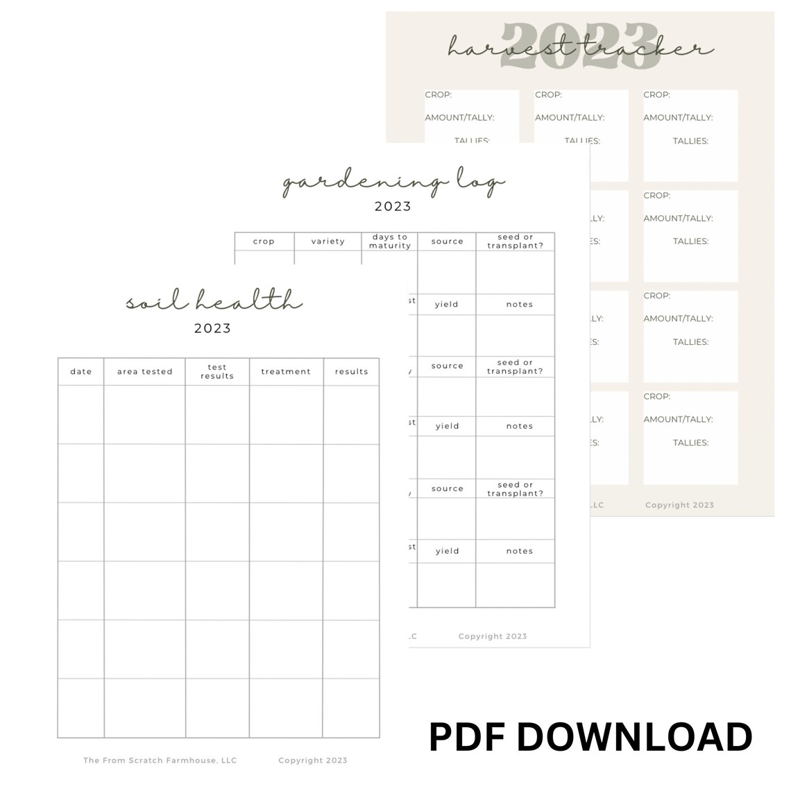 Printable 2023 Garden Planner Seed Starting Tracker Harvest Tracker ...
