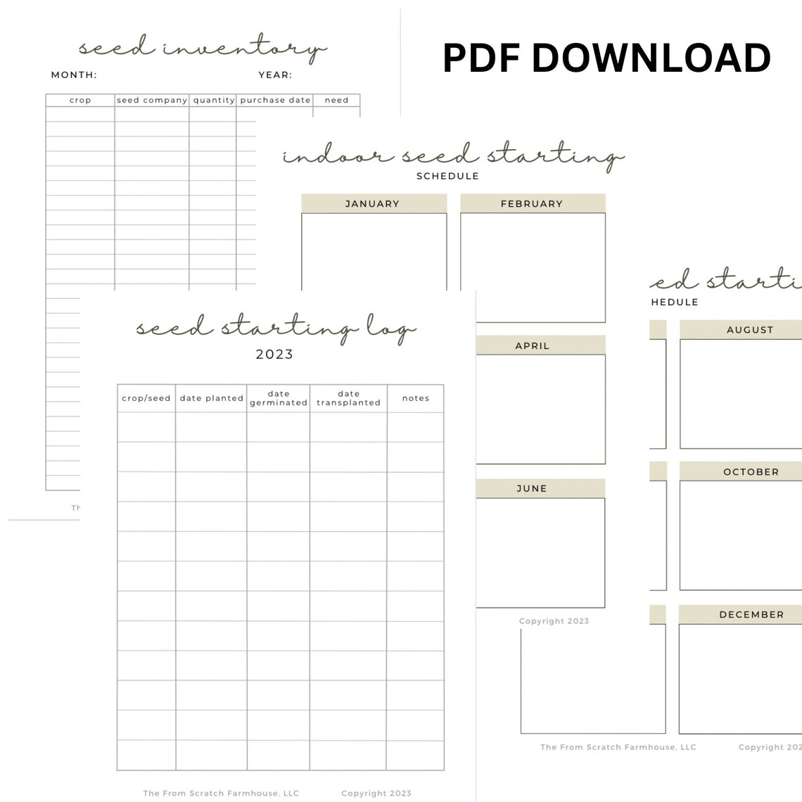 Printable 2023 Garden Planner Seed Starting Tracker Harvest Tracker ...