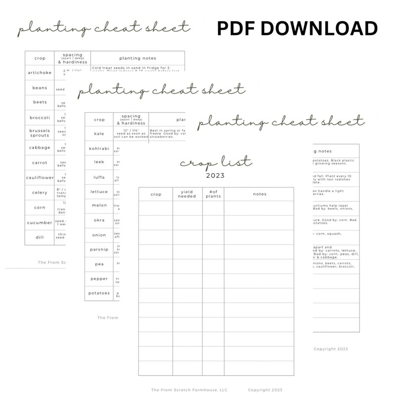 Printable 2023 Garden Planner Seed Starting Tracker Harvest Tracker ...