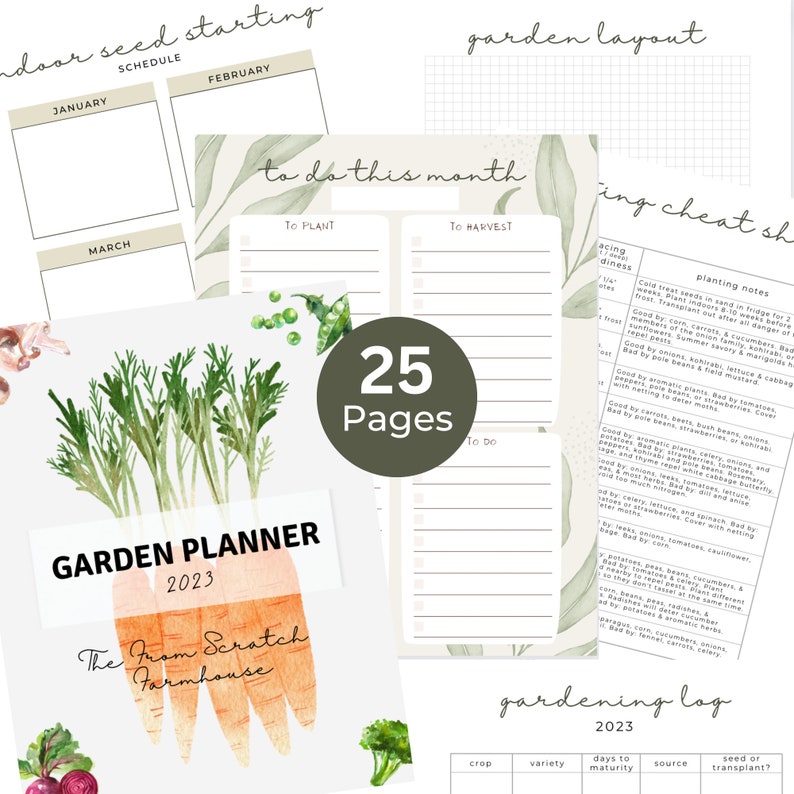 Printable 2023 Garden Planner Seed Starting Tracker Harvest Tracker ...