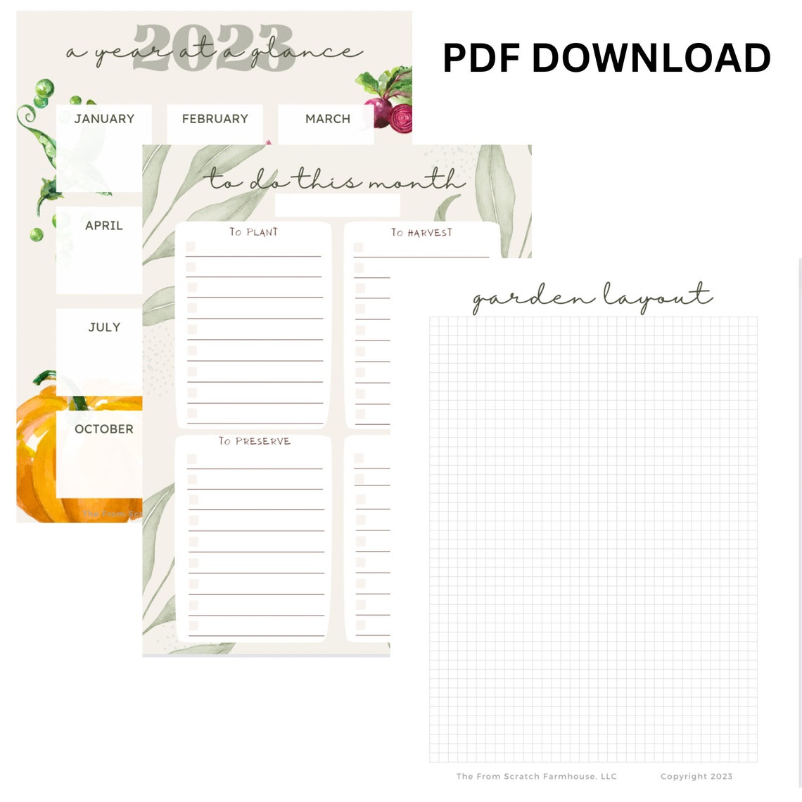 Printable 2023 Garden Planner Seed Starting Tracker Harvest Tracker ...