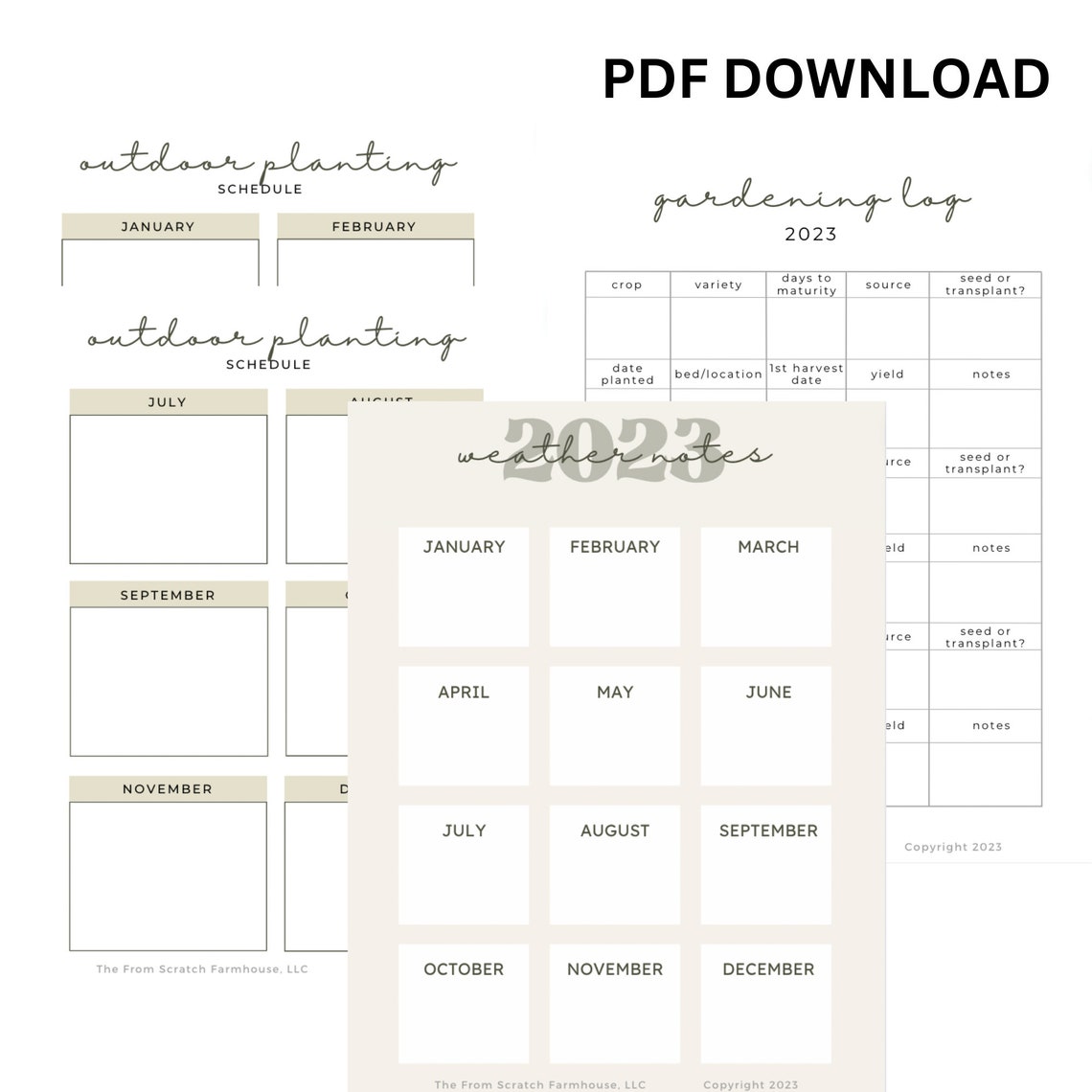 Printable 2023 Garden Planner Seed Starting Tracker Harvest Tracker ...