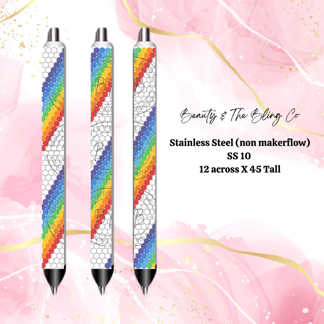 Rainbow Swirlys SS10 or 3MM Pen Pattern 12 X45 | Pride Swirl Pen Pattern SS 10 or 3 MM 12 X 45 ...