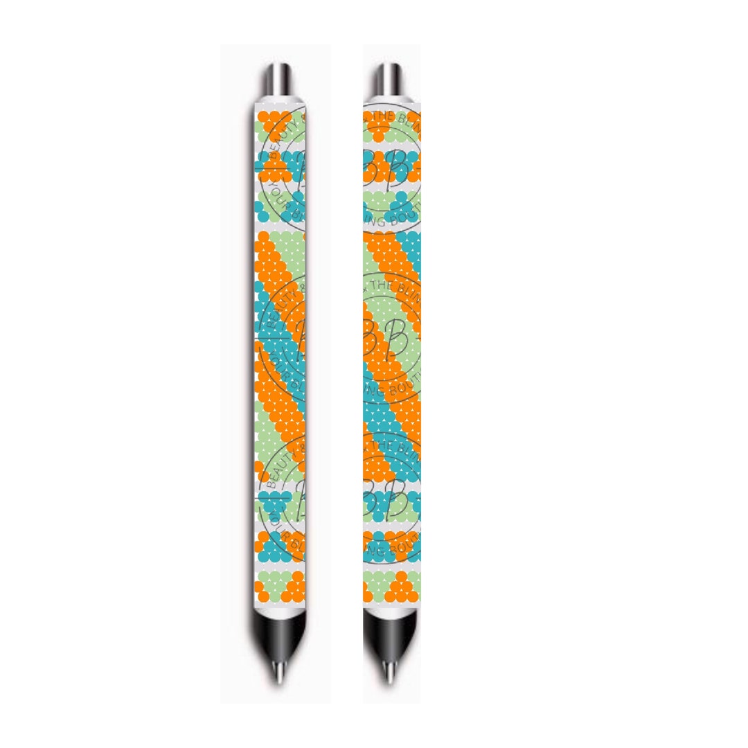 Orange and Blue Diagonals SS10 or 3MM Pen Pattern | Orange Green Blue ...