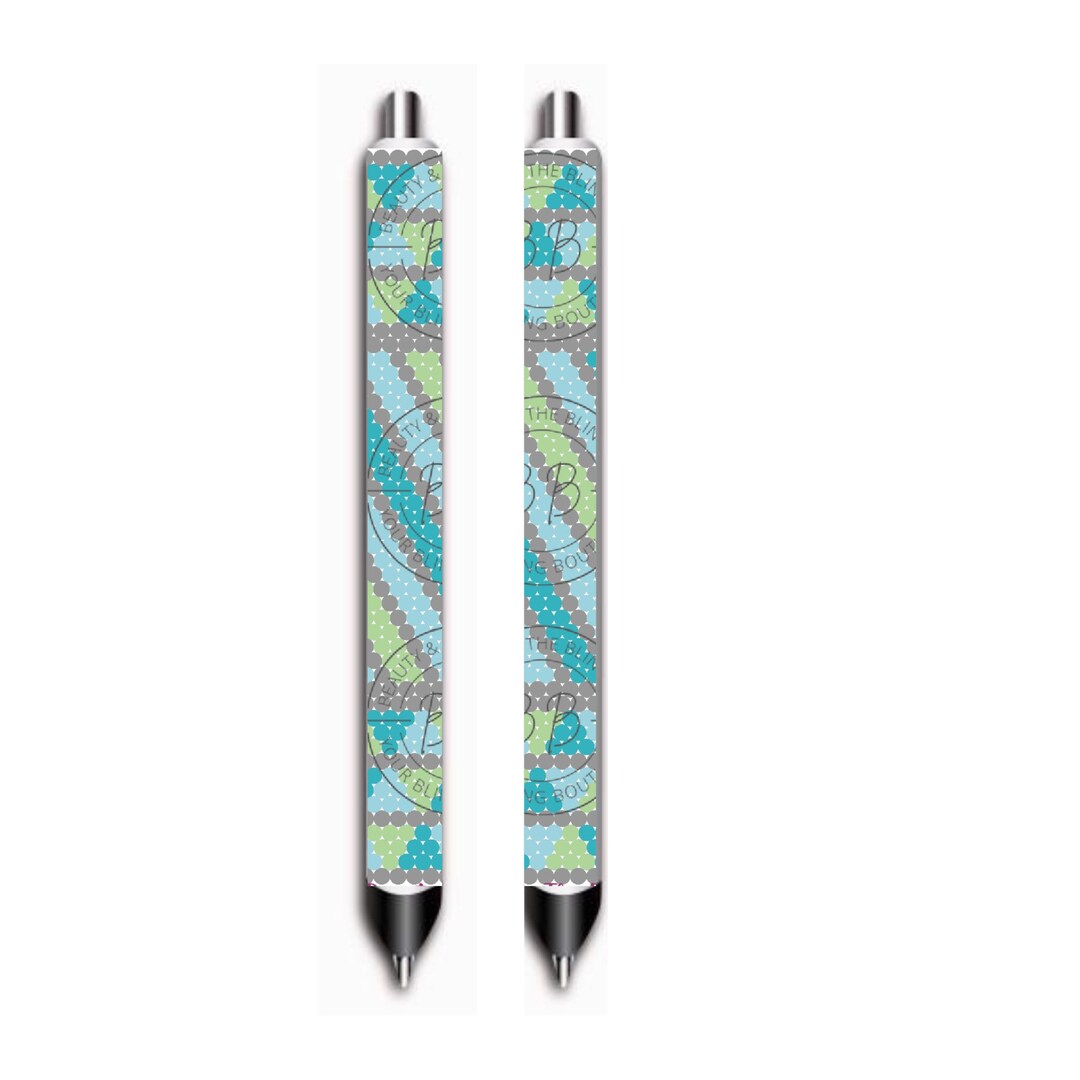 Blue and Green Swirls SS10 or 3MM Pen Pattern | Swirls and Triangles ...