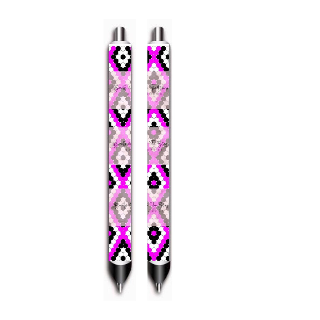 Pink and Black Diamond SS10 or 3MM Pen Pattern Triangle Pen Pattern SS ...