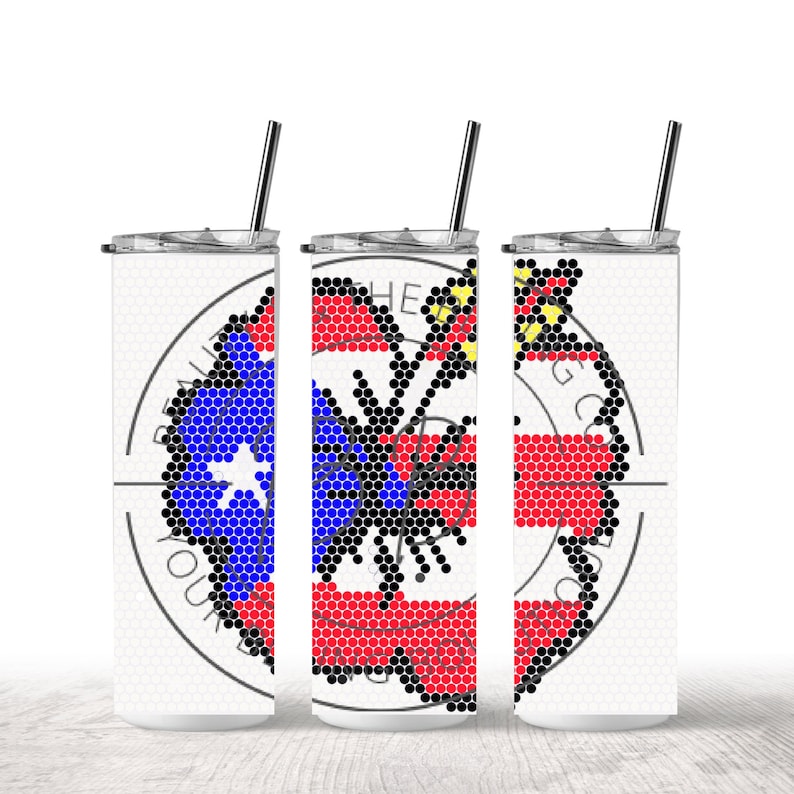 Puerto Rican Flower Flag Pattern 5 Mm or SS20 for 20 Oz Puerto Rican ...
