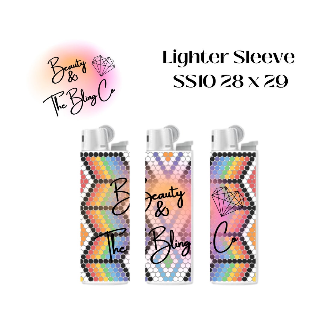 Rainbow Lighter Sleeve Template SS10 28 X 29 | Zig Zag Diamond Lighter ...