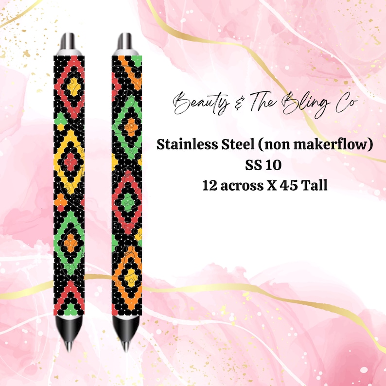 Juneteenth Diamonds SS10 / 3MM Pen Pattern 12 X45 Diamonds Pattern Pen ...