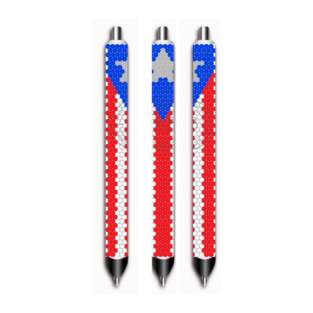 Puerto Rico Flag Ss10 or 3mm Pen Pattern PR Pen Pattern SS10 or 3 MM - Etsy